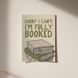 Fully Booked Print - Book Wall Art - Funny Book Print - Book Lover ...