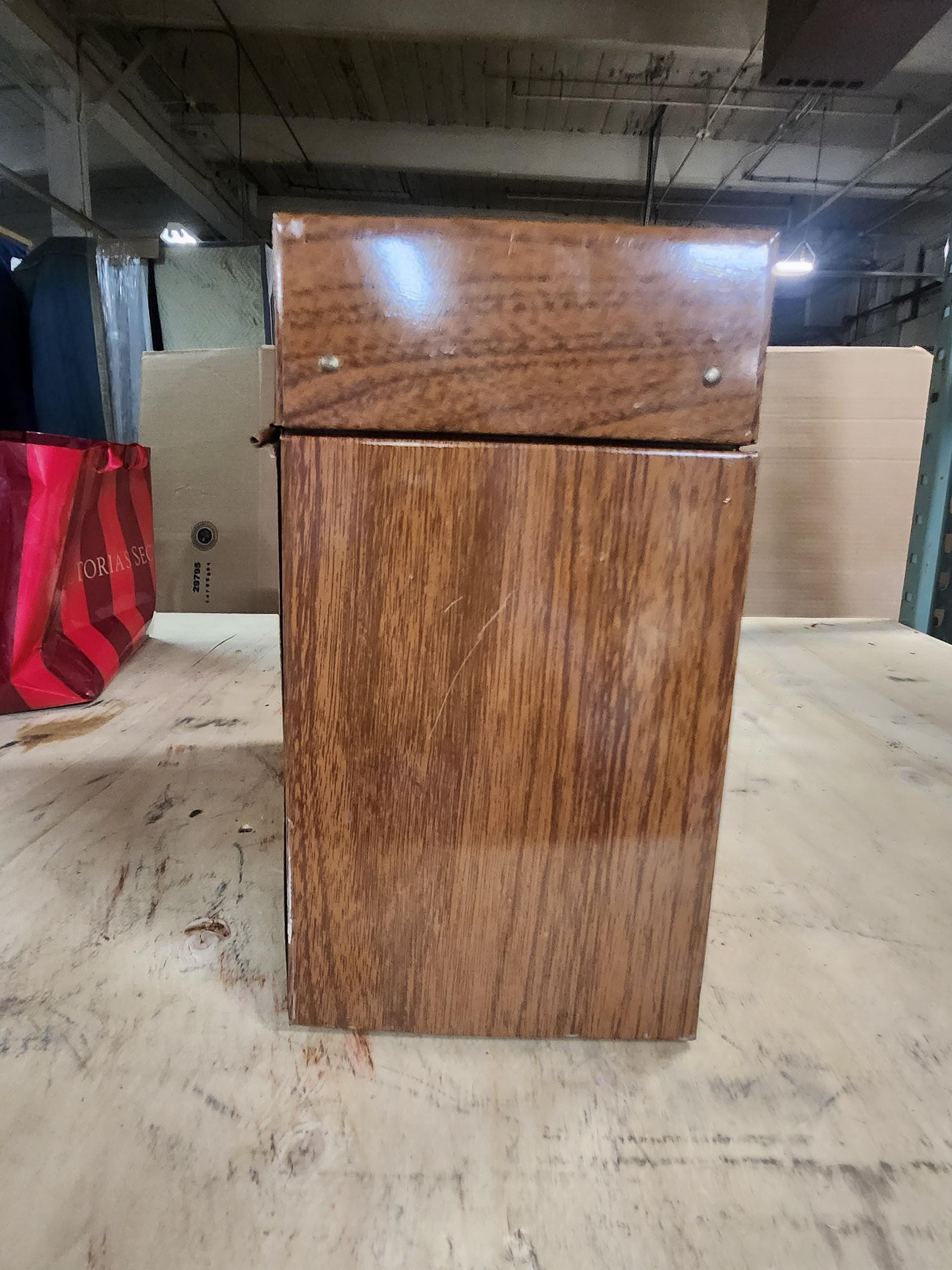 Porta File Vintage Metal Filing Cabinet Box Woodgrain NOS Old Store ...