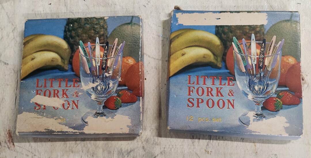 Little Fork and Spoon Set Vintage Original Box New Never Used NOS - Etsy