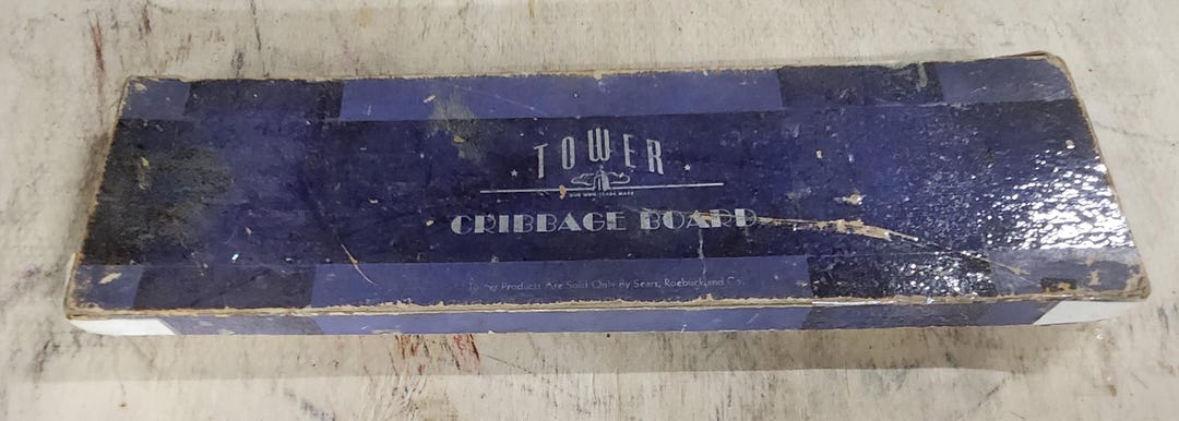 Tower Cribbage Board Toy NOS Original Box Wood - Etsy