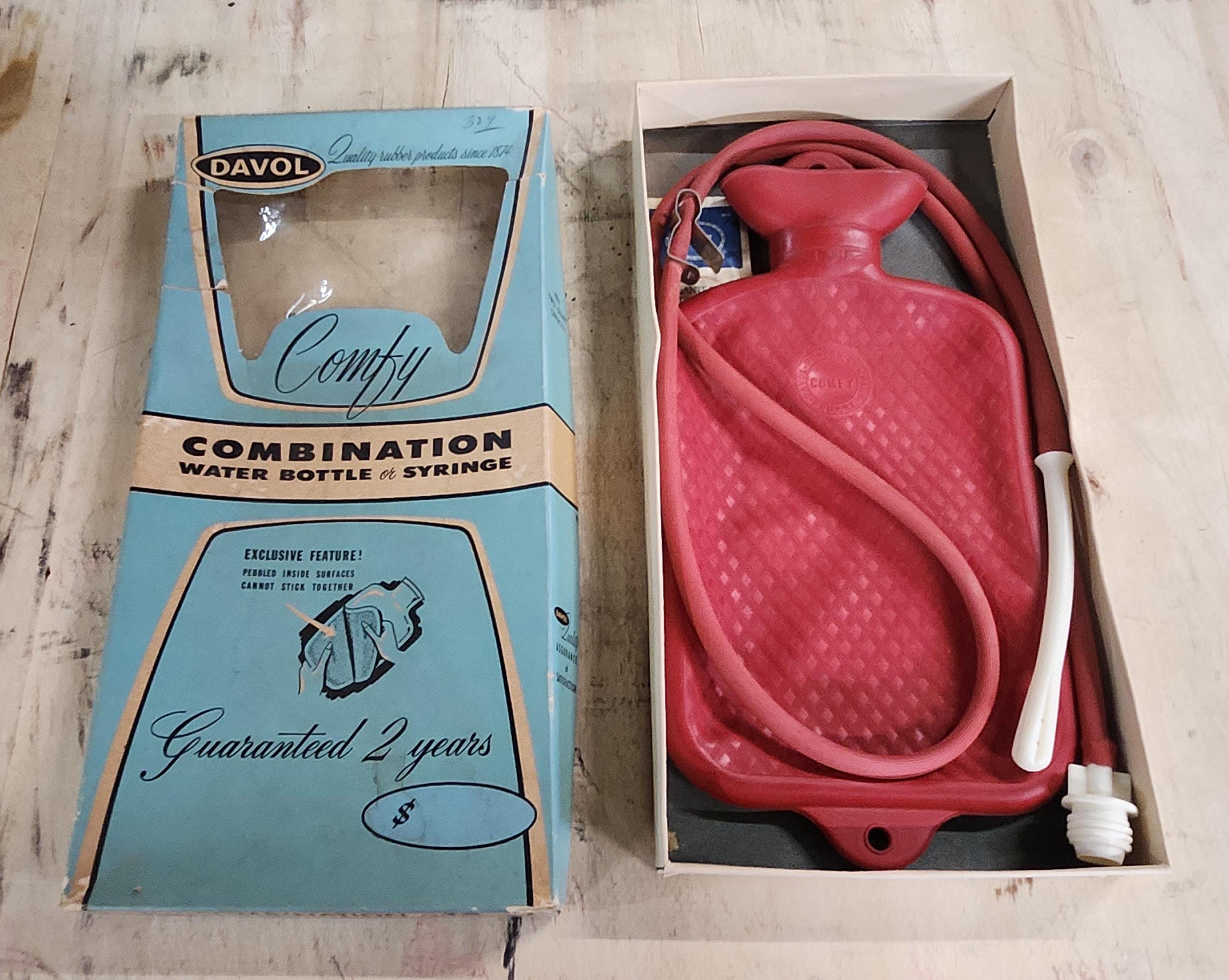 Davol Combination Water Bottle and Syringe Vintage Medical Original Box ...