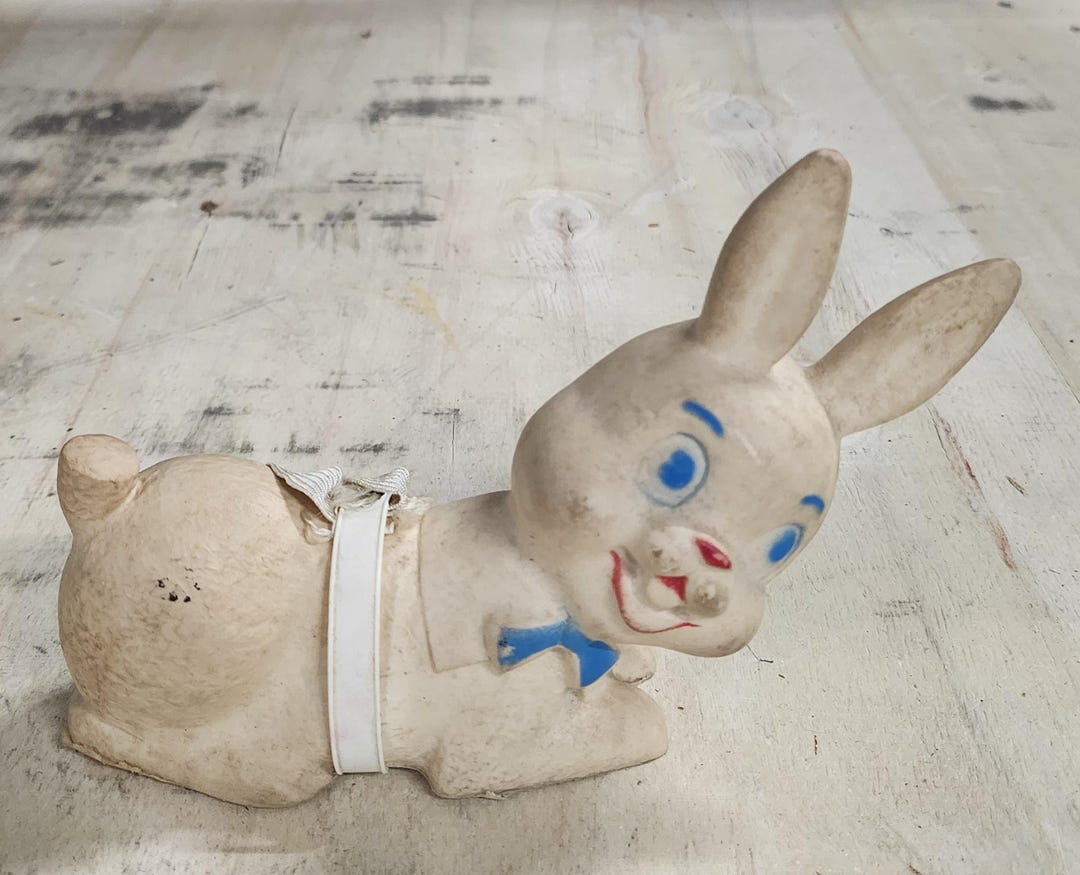 Rubber Squeaky Rabbit Toy Vintage Kids Easter Holiday - Etsy