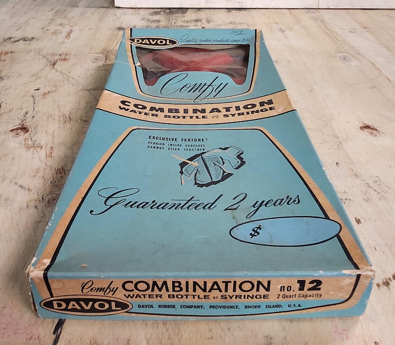 Davol Combination Water Bottle and Syringe Vintage Medical Original Box ...