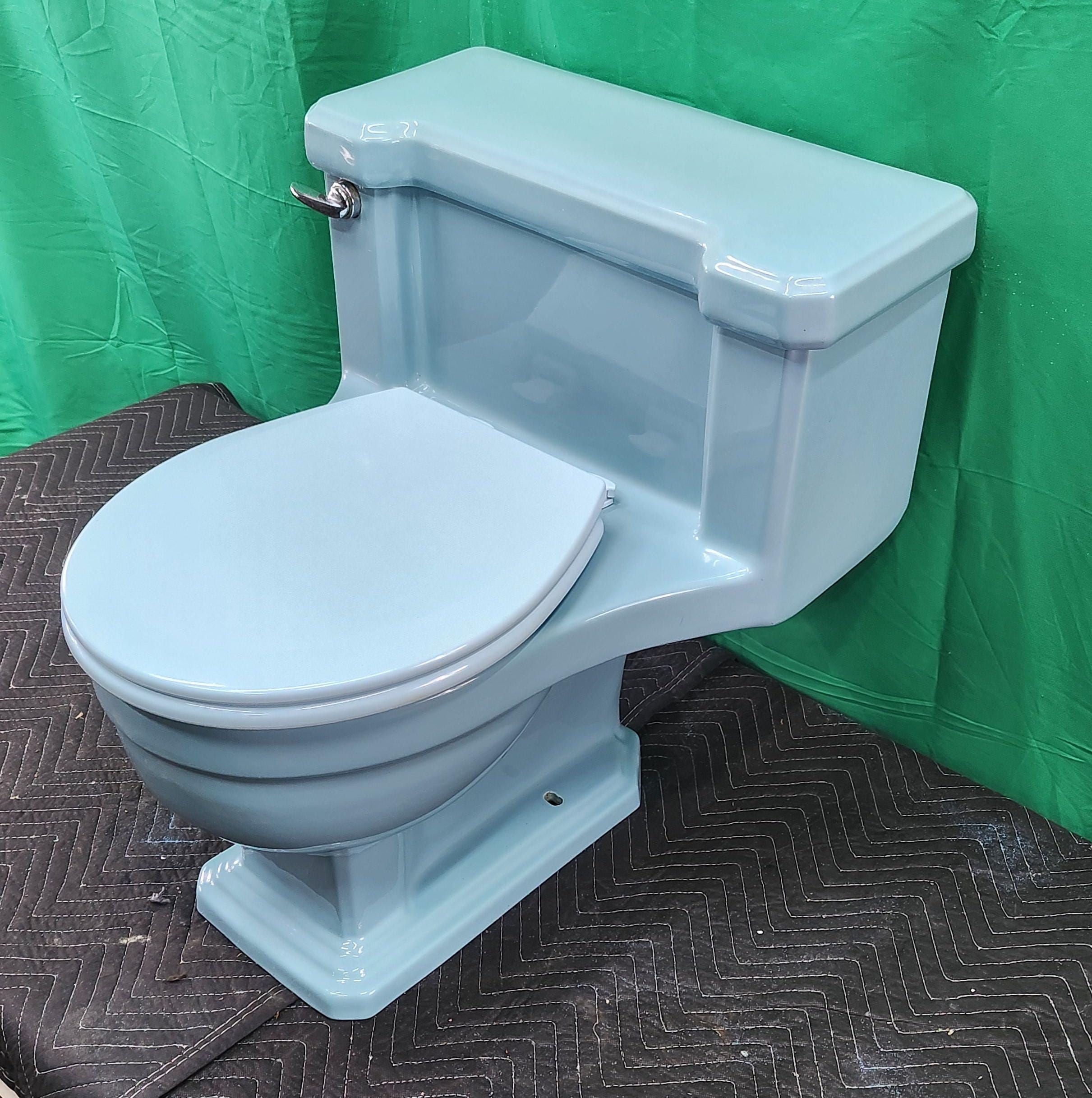 Blue American Standard Toilet Vintage Bathroom With Seat - Etsy