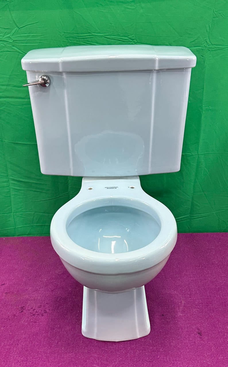 Universal Rundle Light Blue Toilet Vintage Bathroom - Etsy