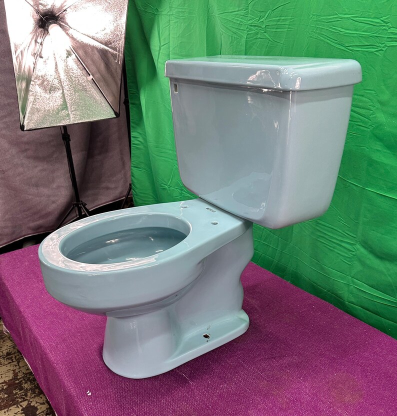 American Standard Blue Toilet Vintage Bathroom - Etsy