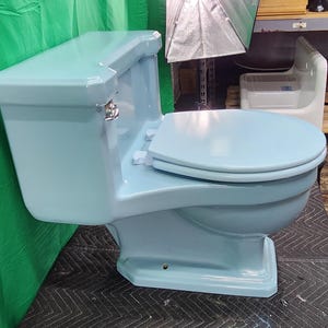 Blue American Standard Toilet Vintage Bathroom With Seat - Etsy