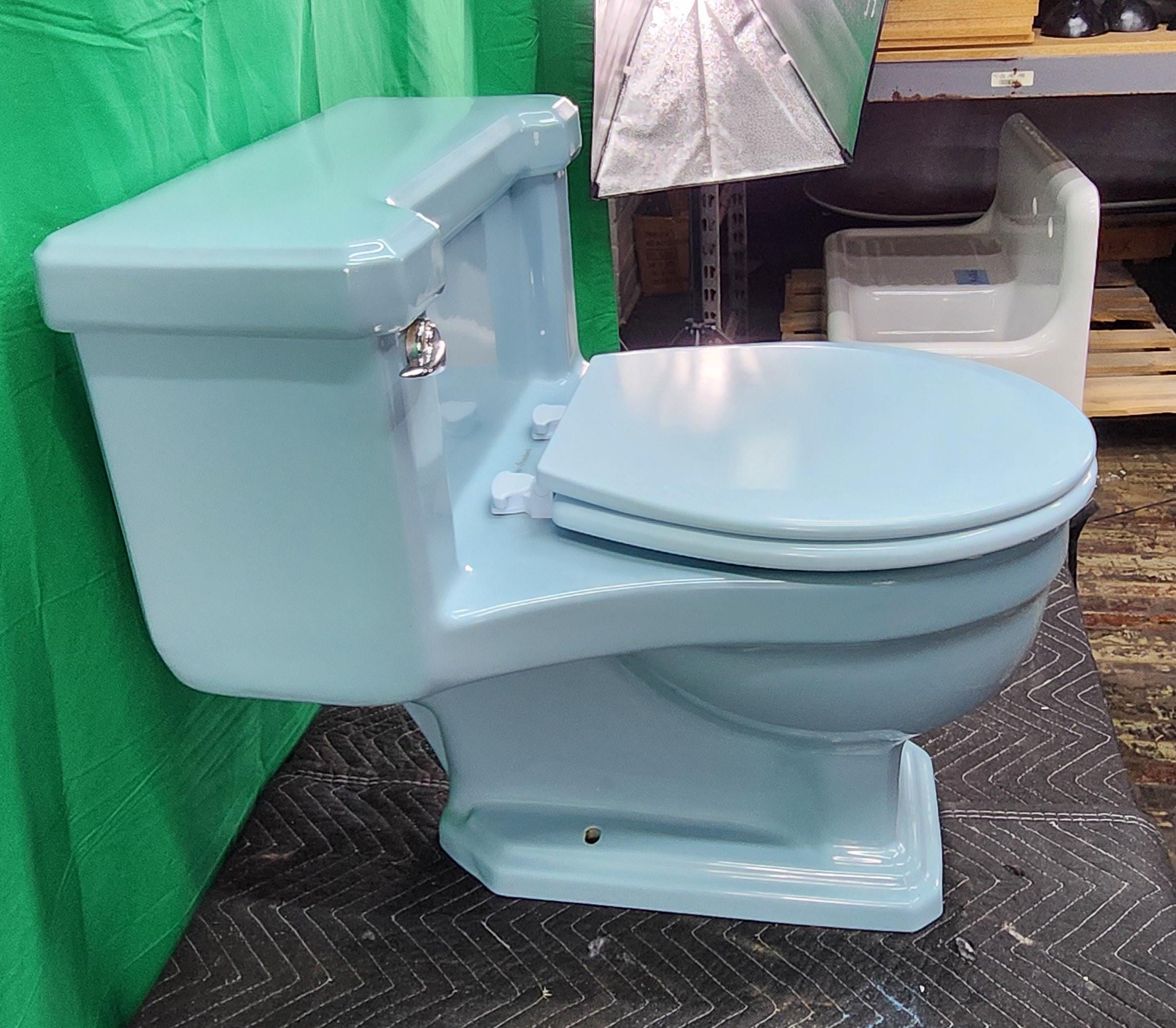 Blue American Standard Toilet Vintage Bathroom With Seat - Etsy