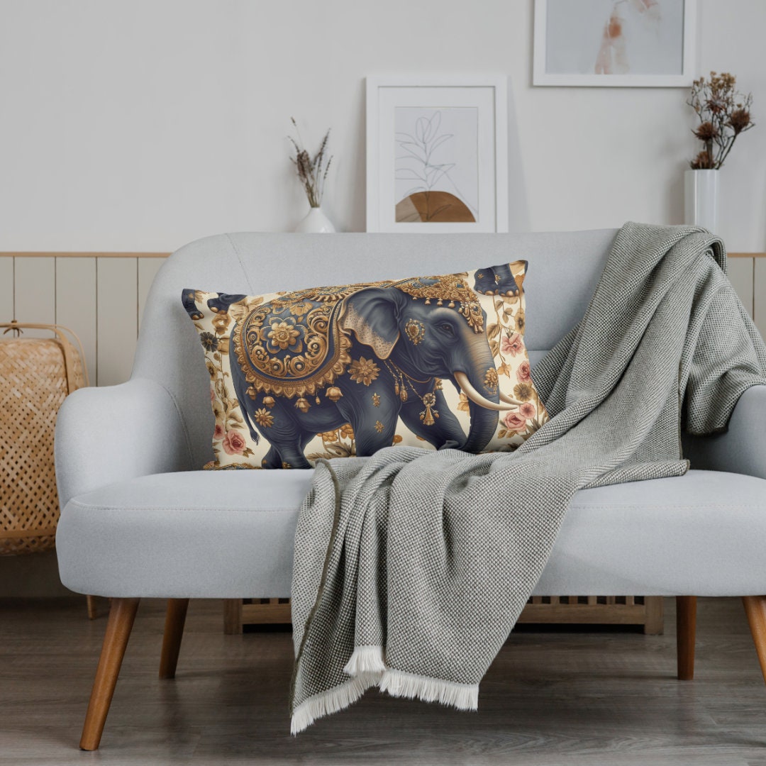 Stunning Blue Elephant Single Pattern - Seamless, Elegant Design - High ...