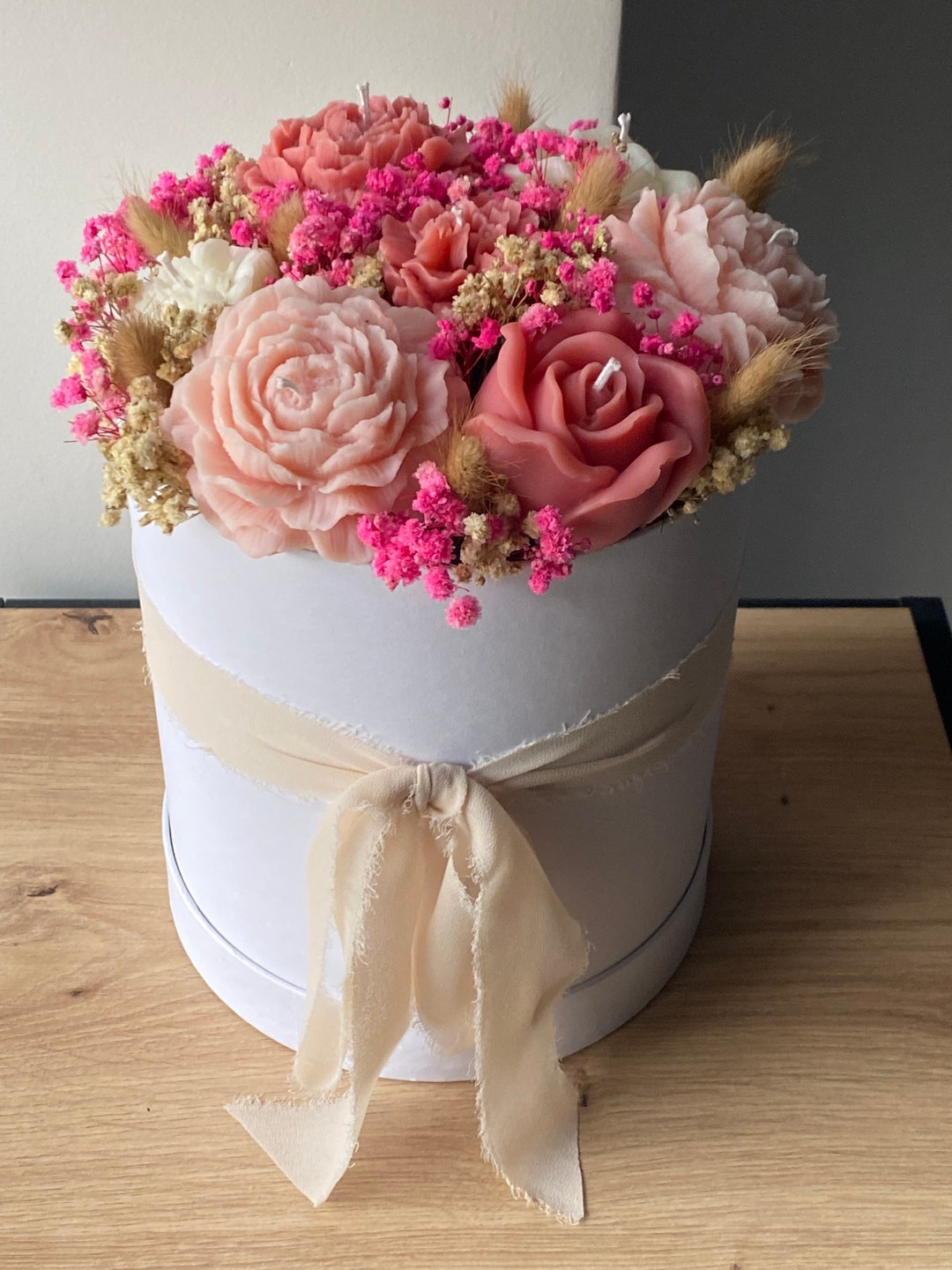 Candle Flower Gift Box Medium Size - Etsy