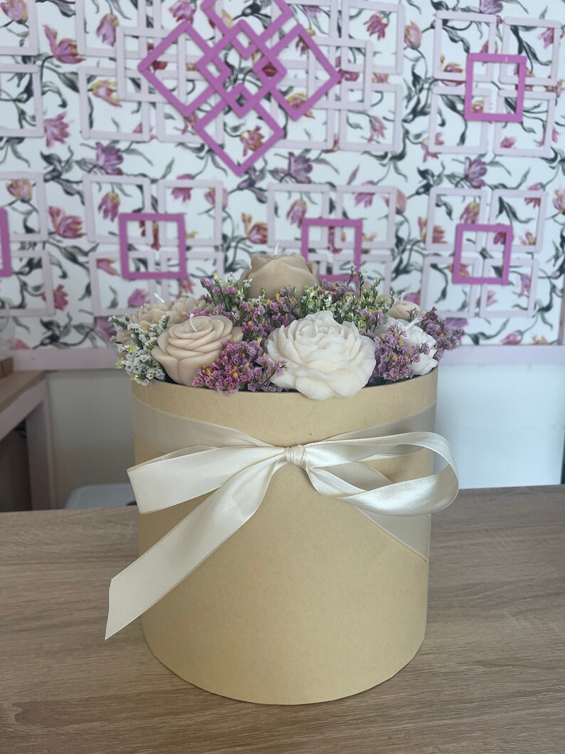 Candle Flower Gift Box Large Size With Lemonium - Etsy