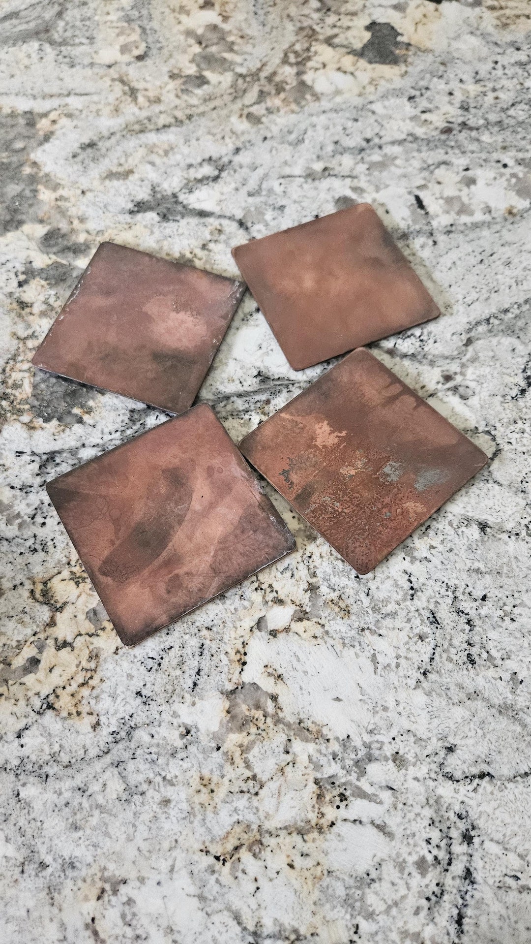 Custom Made Patina Fake Rust Coaster - Drink - Kitchen - Bar - Steel ...