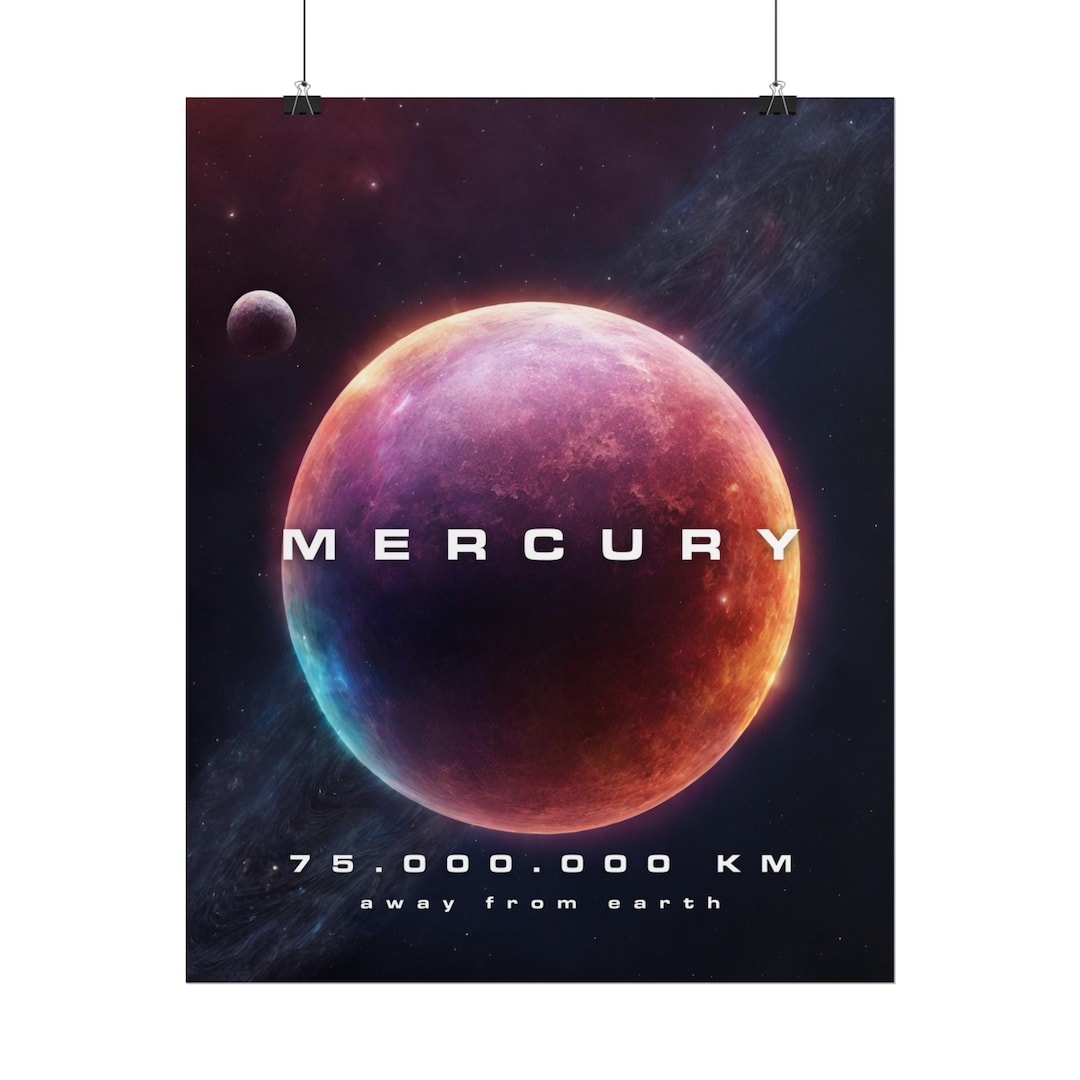 Mercury Planet Poster Celestial Wall Art, Space Decor, Astronomy Print ...