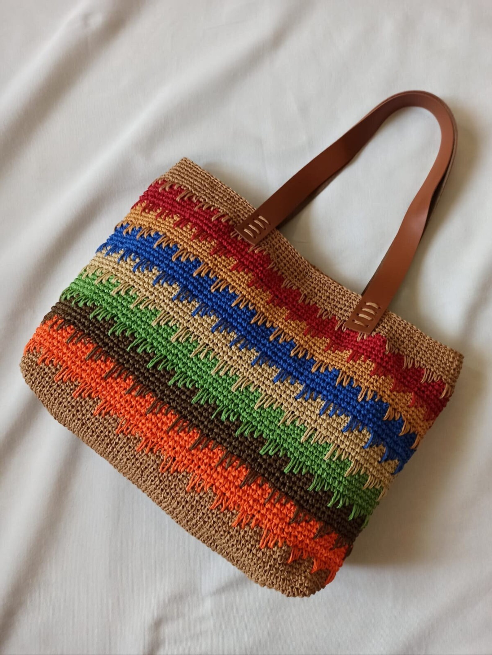 Colorful Paper Yarn Beach Bag,summer Straw Waave Tote Bag,hand Woven ...
