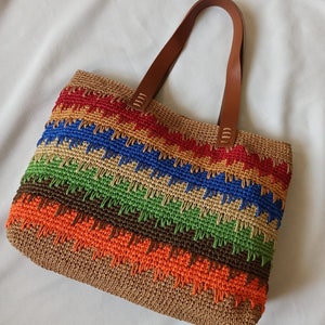 Colorful Paper Yarn Beach Bag,summer Straw Waave Tote Bag,hand Woven ...