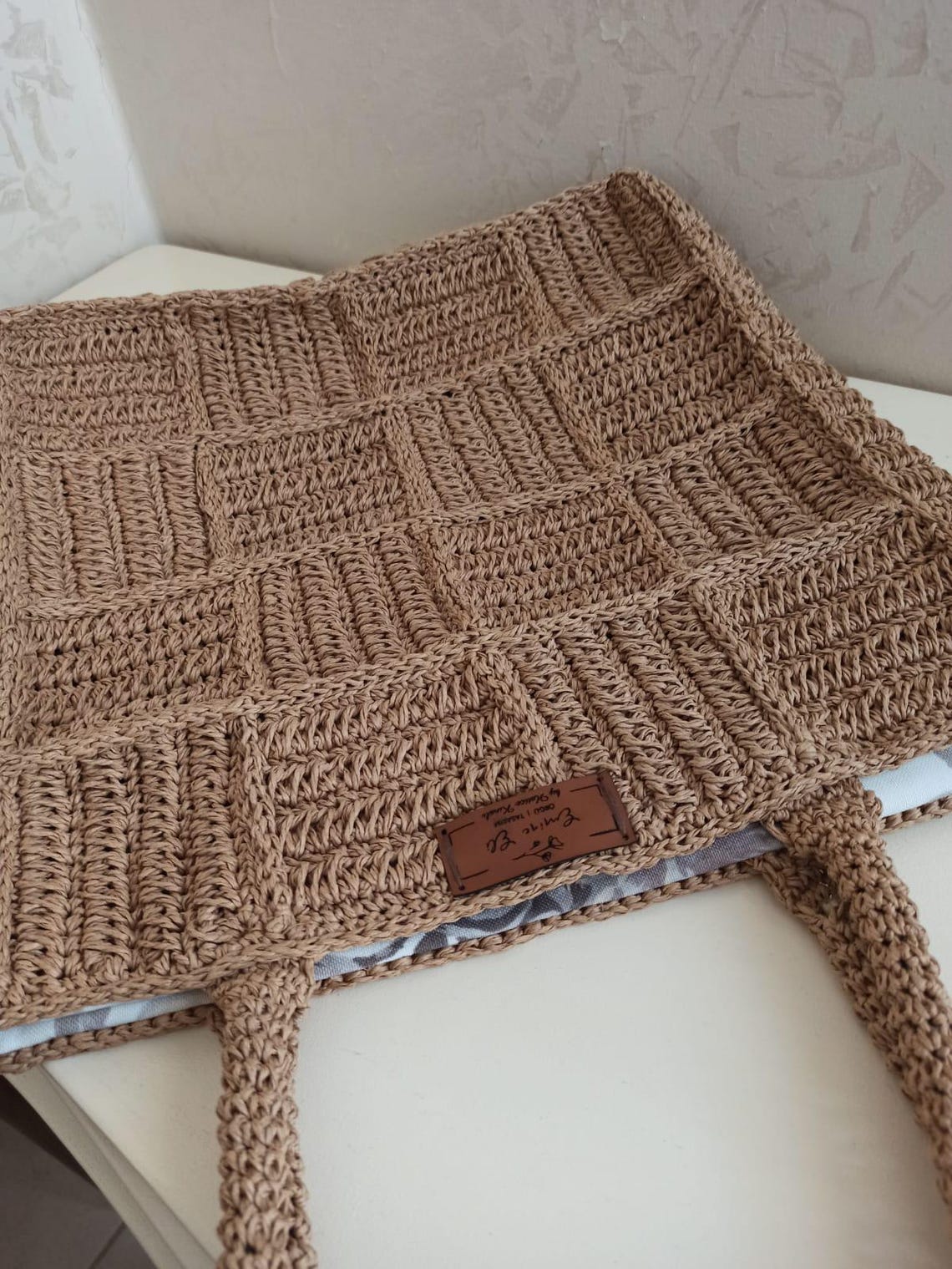 Handmade Paper Yarn Bag,paper Yarn Bag, Crochet Tote Bag , ,paper Yarn ...