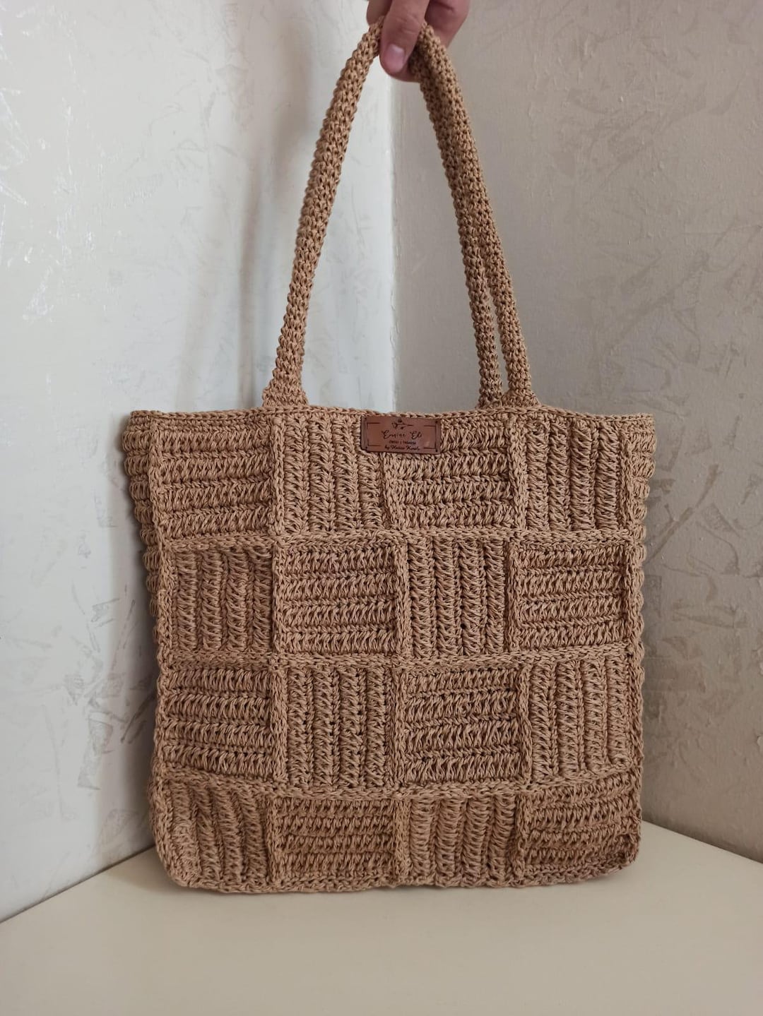 Handmade Paper Yarn Bag,paper Yarn Bag, Crochet Tote Bag , ,paper Yarn ...
