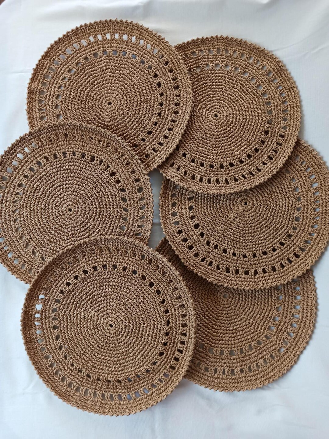 Handmade 6-piece Placemat Set – Crochet Table Set | Colorful Table ...