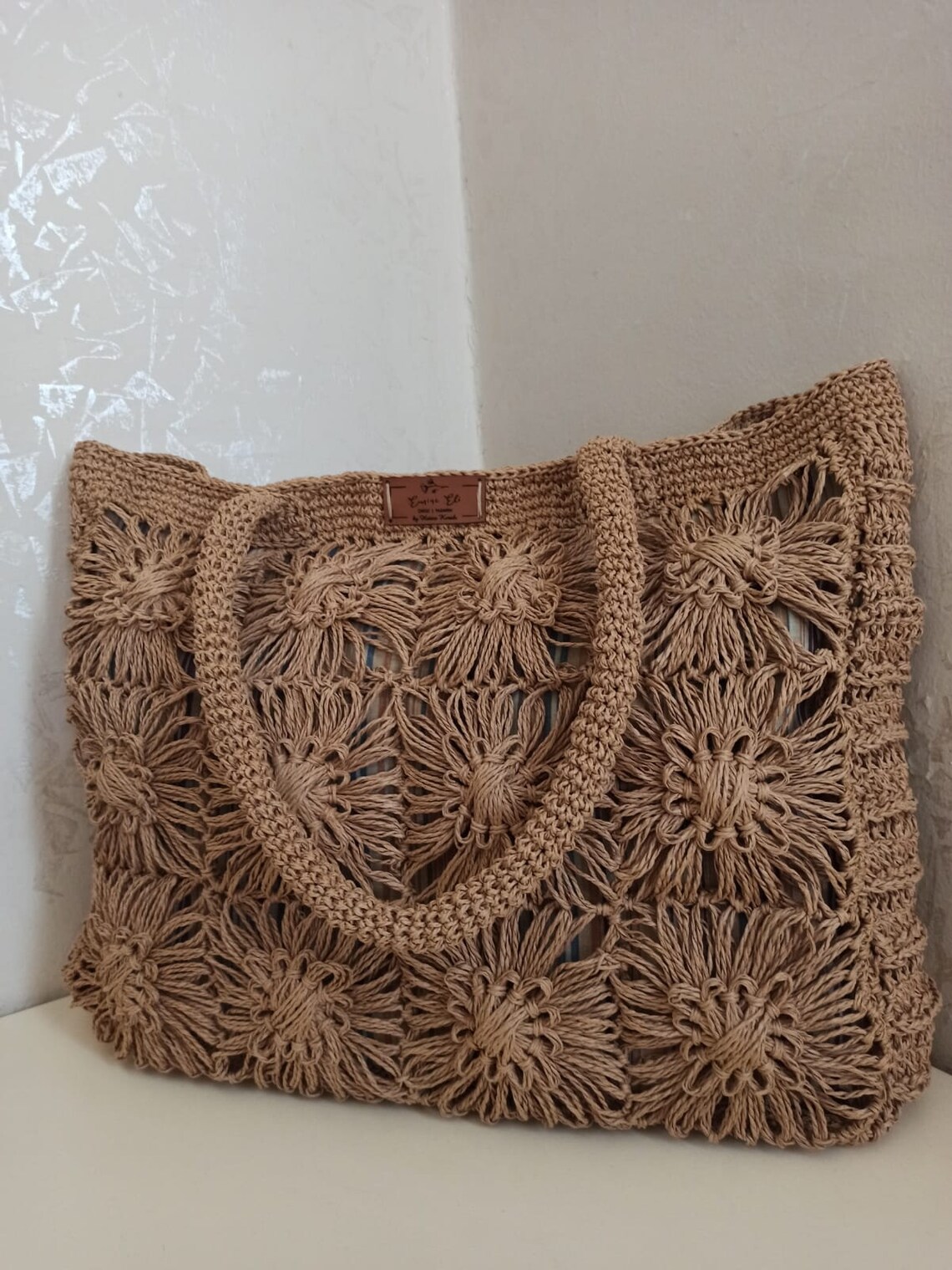 Knitted Paper Yarn Bag,paper Rope Summer Casual, Shoulder Handbag ...