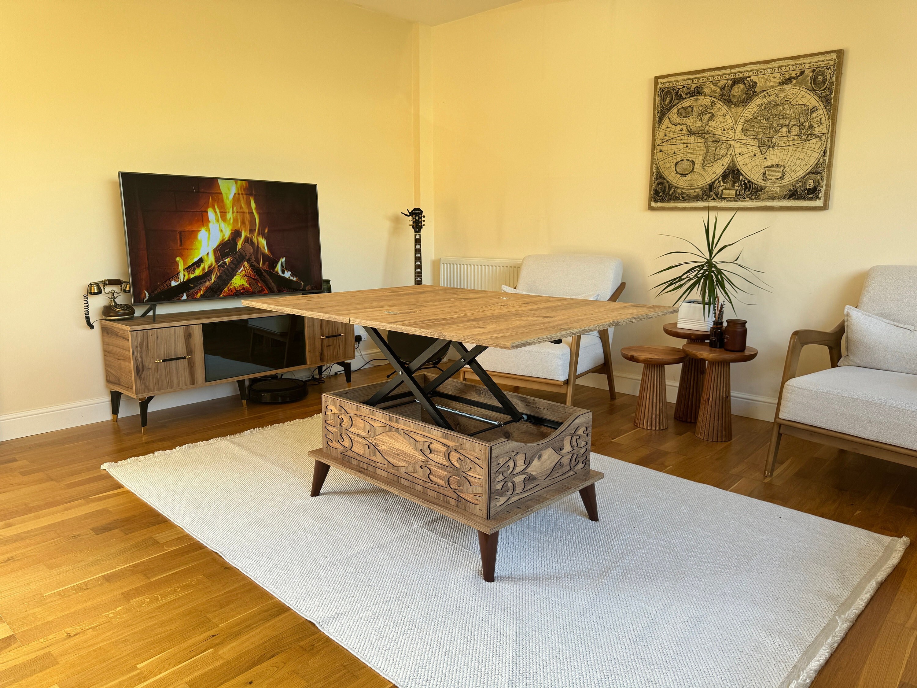 Wooden Coffee Table, Extendable Coffee Table, Lift Top Coffee Table - Etsy