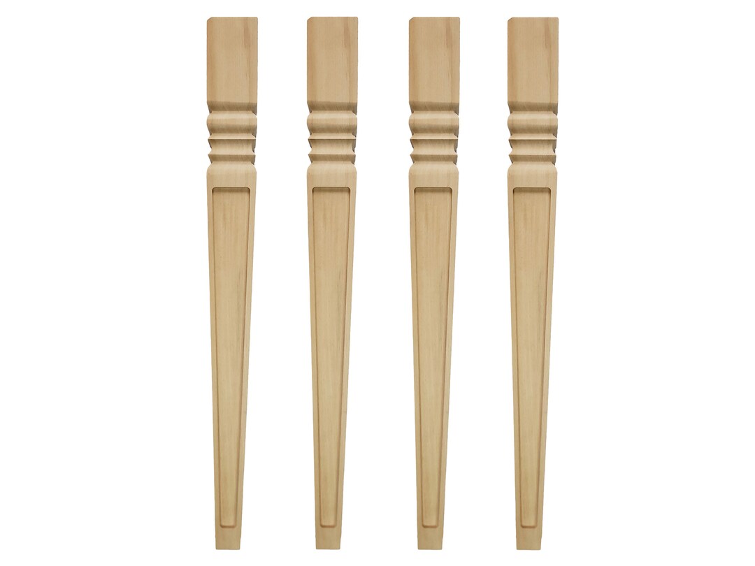 Set of 4 Wooden Table Legs, Desk Legs, Dining Table Legs, Turned Wood ...