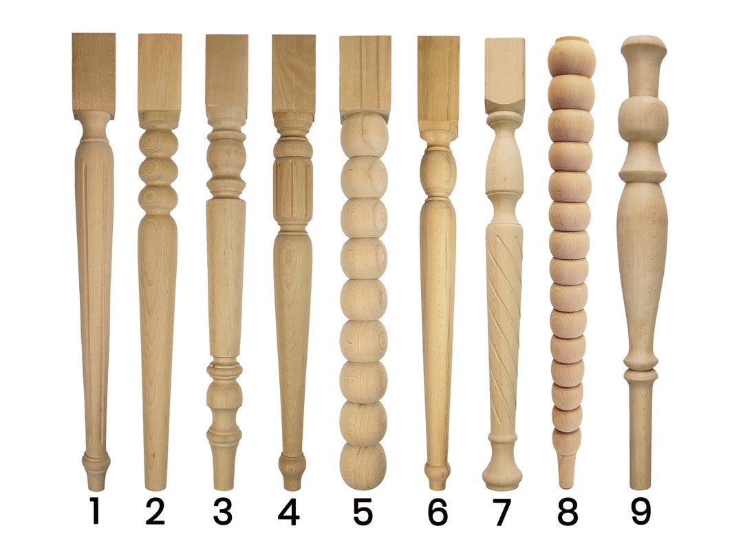 Mid Century Legs, Turned Legs, Furniture Legs, Wooden Table Legs - Etsy