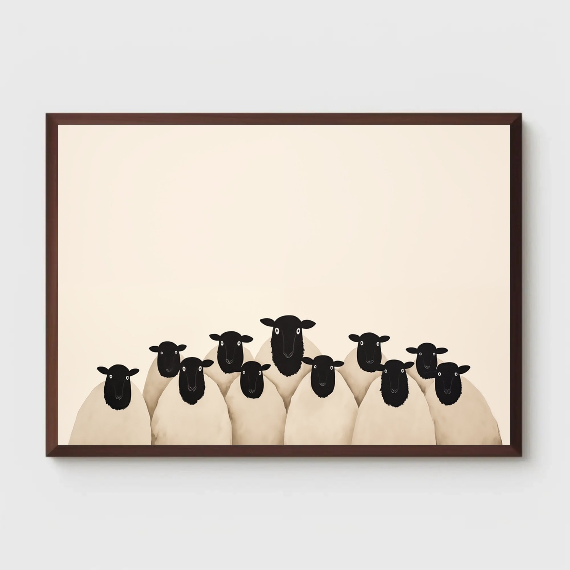 Sheep Print | Minimal Sheep Art | Flock of Sheep Poster | Nursery Wall ...