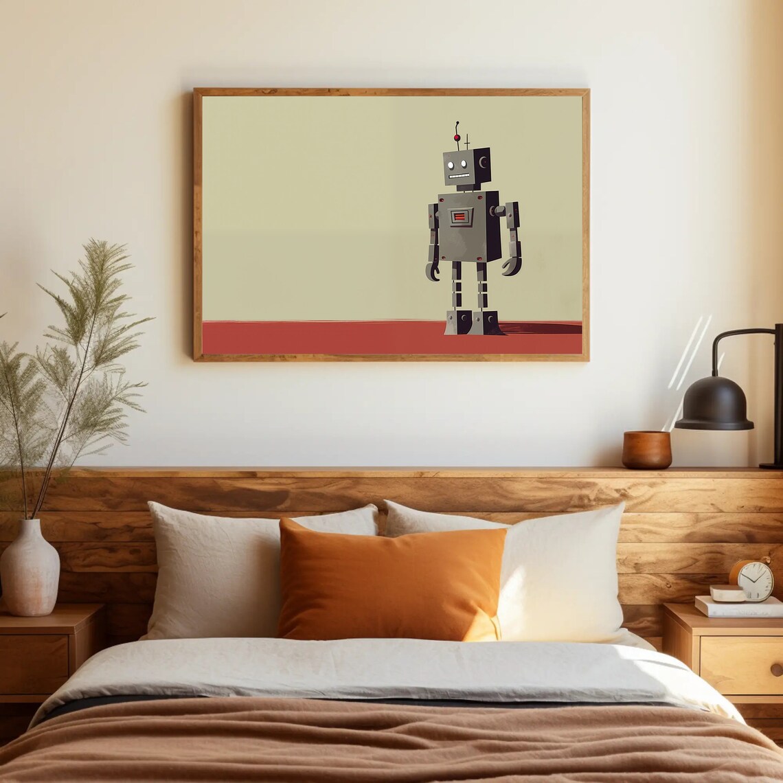 Robot Print | Minimal Robot Art | Nursery Wall Art | Mechanical Friend ...