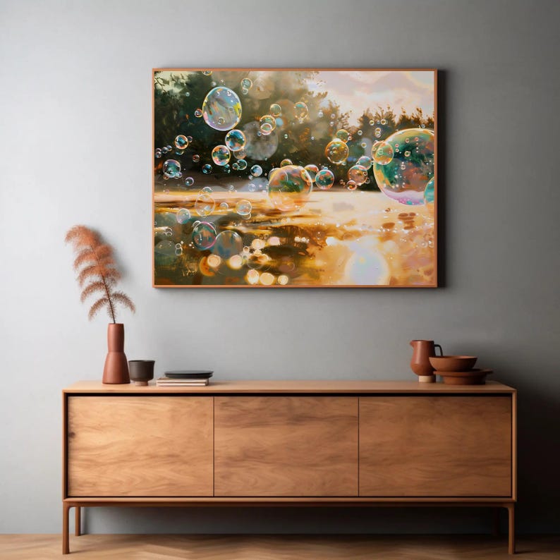 Bubbles Art | Playful Painting | Nature Poster | Cheerful Decoration ...