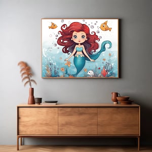 Little Mermaid Print | Mermaid Illustration | Fairy Tale Poster ...