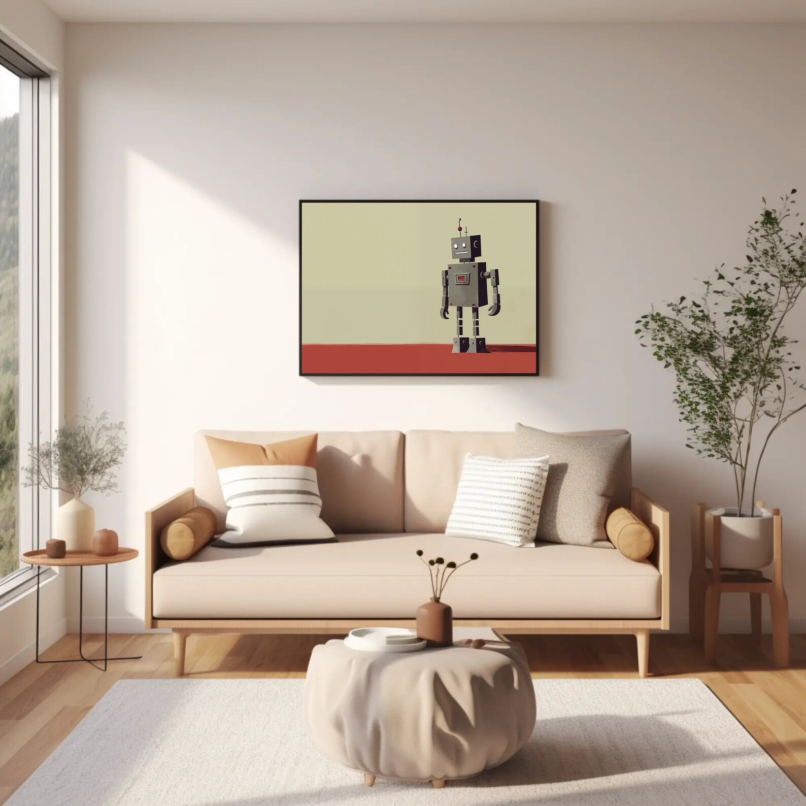 Robot Print | Minimal Robot Art | Nursery Wall Art | Mechanical Friend ...