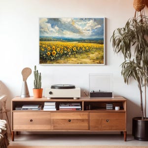 Sunflower Field Art | Sunflowers Painting | Sprint View Decoration ...