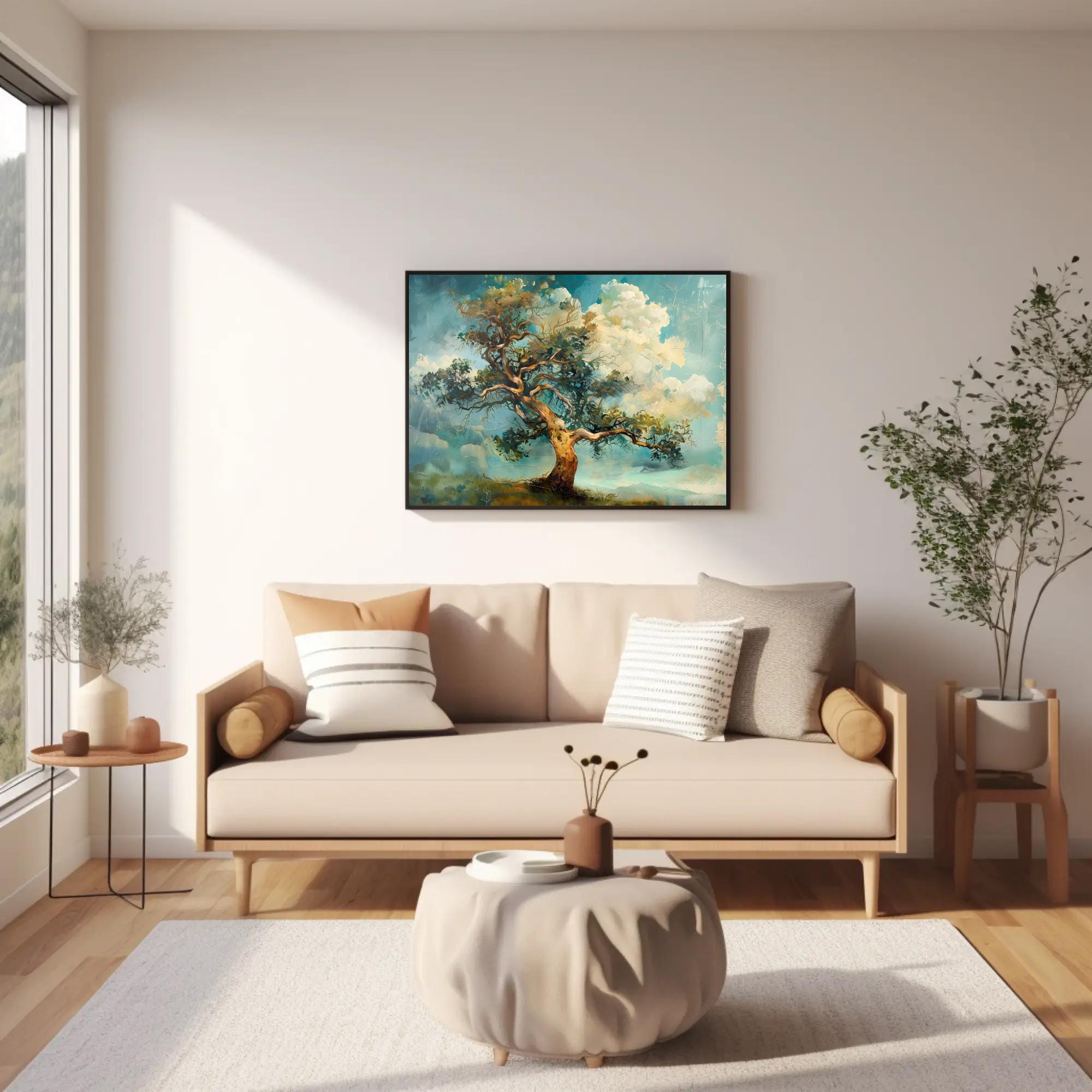 Big Tree Painting | Colourful Artwork | Vintige Print | Old Tree ...