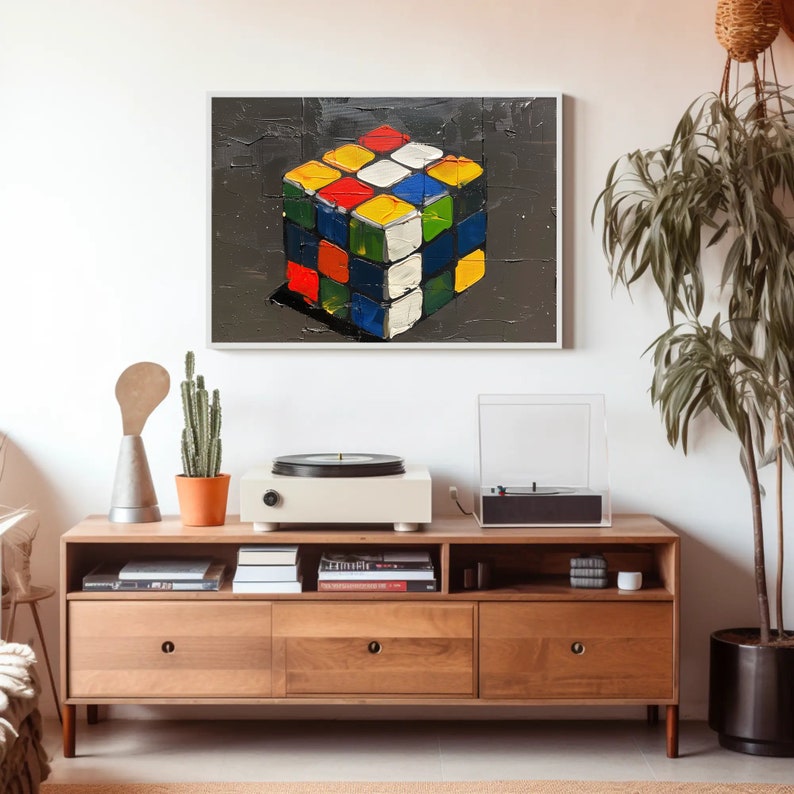 Rubik's Cube Art Print | Rubiks Cube Painting | Colorful Poster | Rubik ...