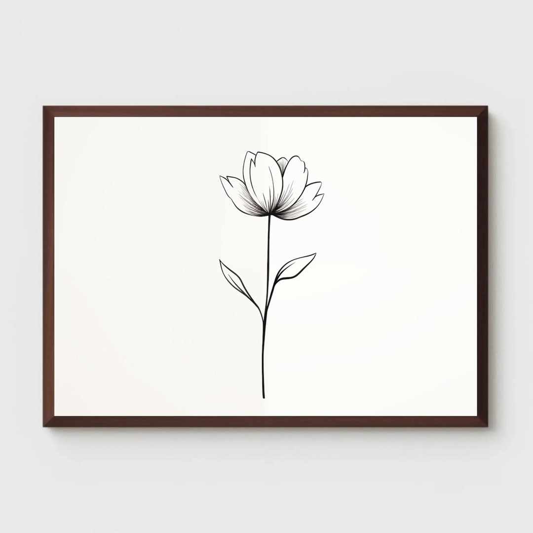 Minimalist Flower Print | Minimal Flower Art | Modern Flower Poster ...