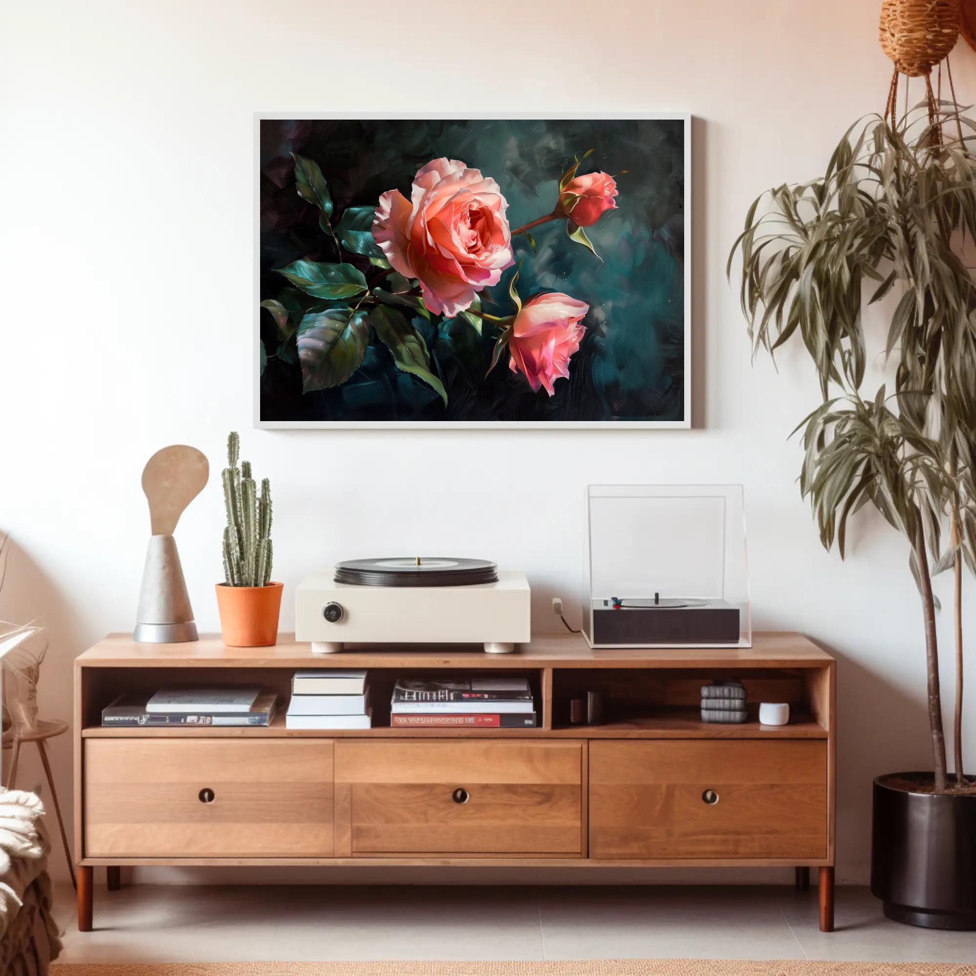 Red Rose Art Roses Painting Flower Poster Flowers Illustration ...