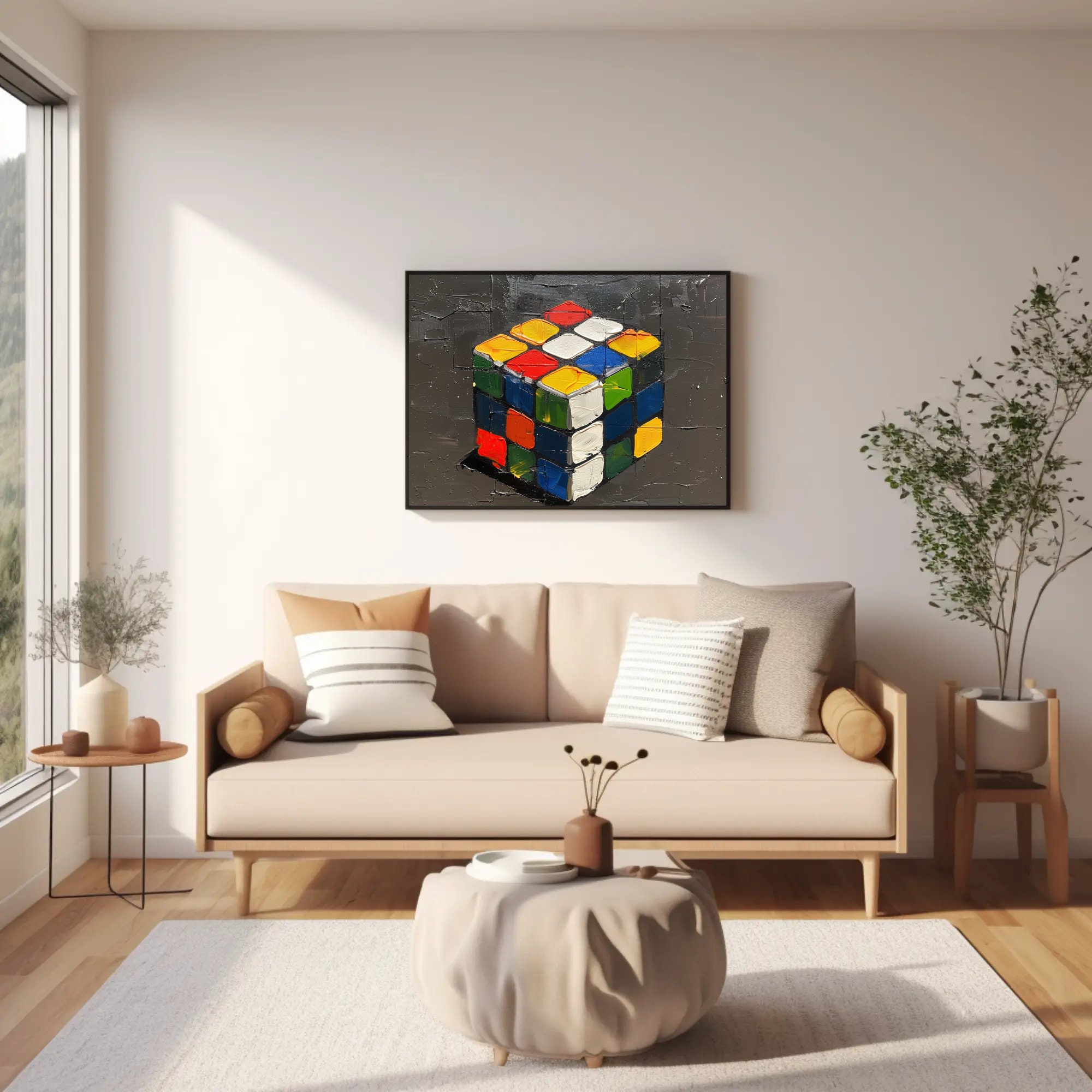 Rubik's Cube Art Print | Rubiks Cube Painting | Colorful Poster | Rubik ...