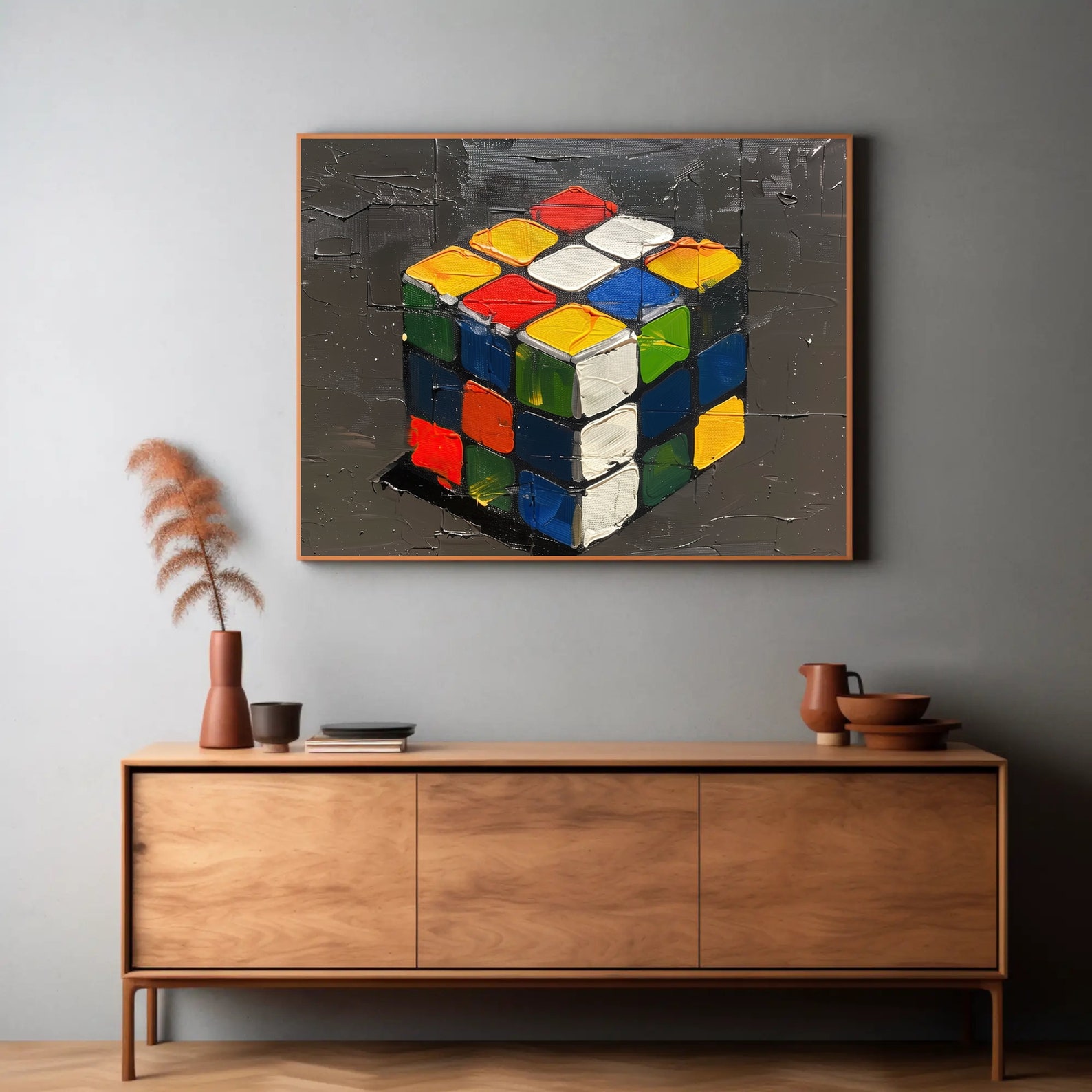 Rubik's Cube Art Print | Rubiks Cube Painting | Colorful Poster | Rubik ...