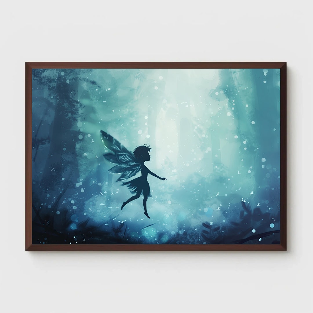 Blue Faery Art Print | Fantasy Poster | Magical Wall Art | Printable ...
