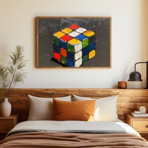 Rubik's Cube Art Print | Rubiks Cube Painting | Colorful Poster | Rubik ...