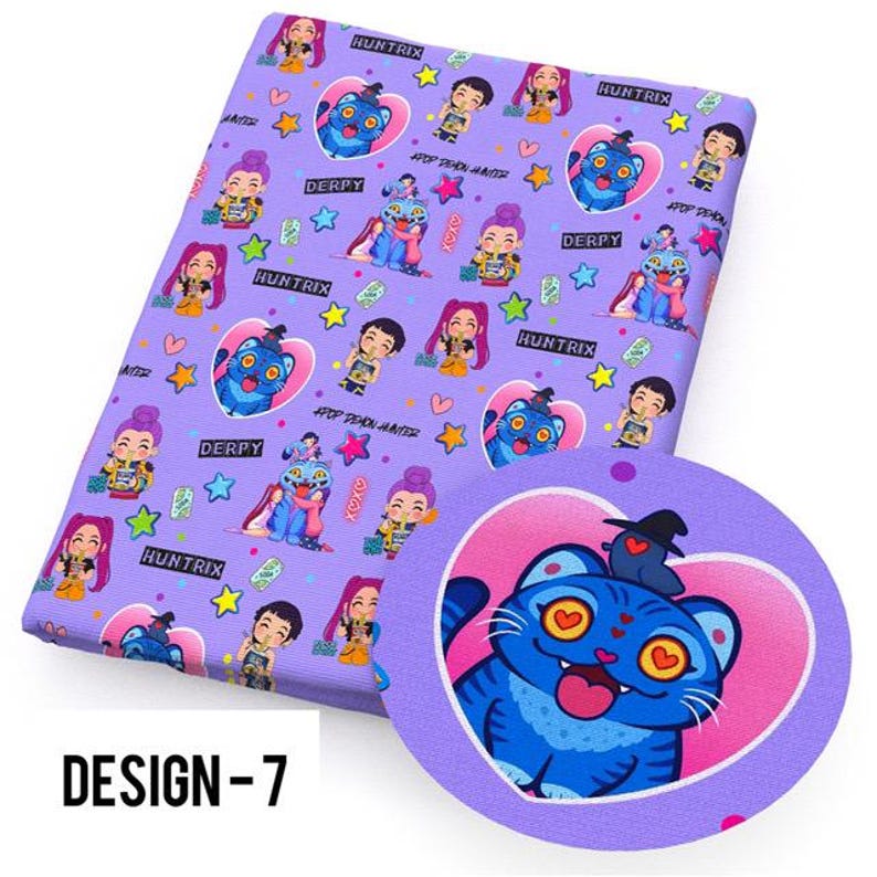 PRE ORDER - Kpop Demon Hunters Huntrix Girl Fabric - Poly Cotton/100% ...