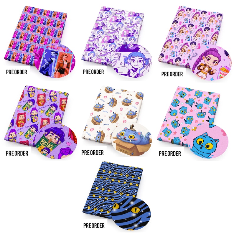 PRE ORDER - Kpop Demon Hunters Huntrix Girl Fabric - Poly Cotton/100% ...