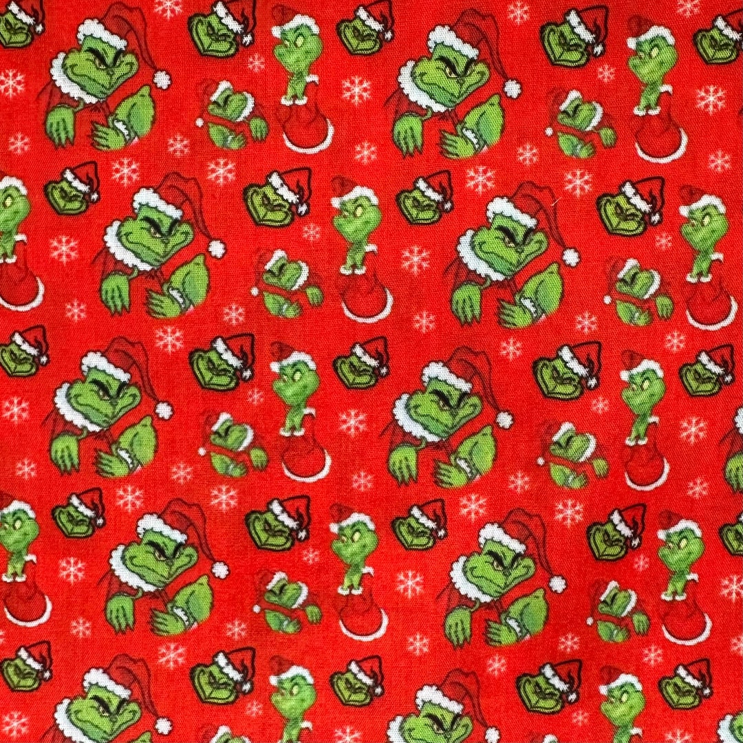 Christmas Grinch Plaid Character Fabric Poly Cotton/100% Cotton Fat ...
