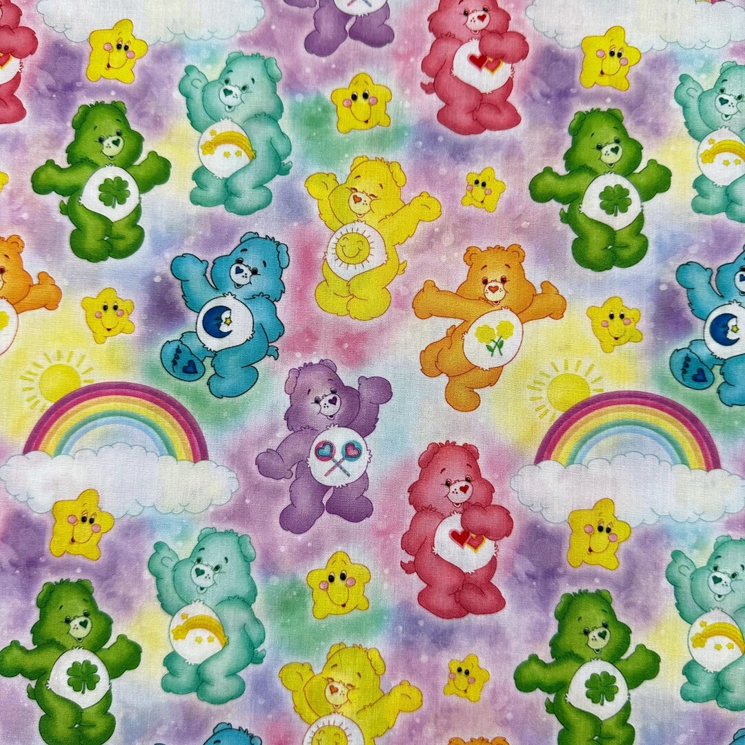 Care Bears Clouds & Rainbows Character Fabric | Sewing Quilting Craft ...