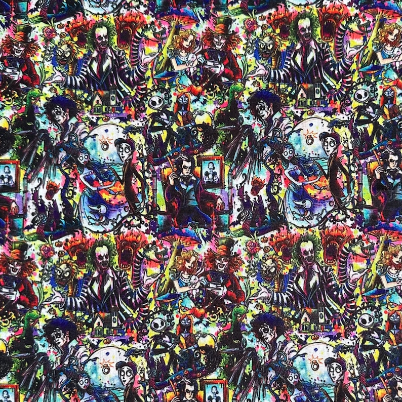 Jack Skellington Corpse Bride Beetlejuice Halloween Character Fabric ...