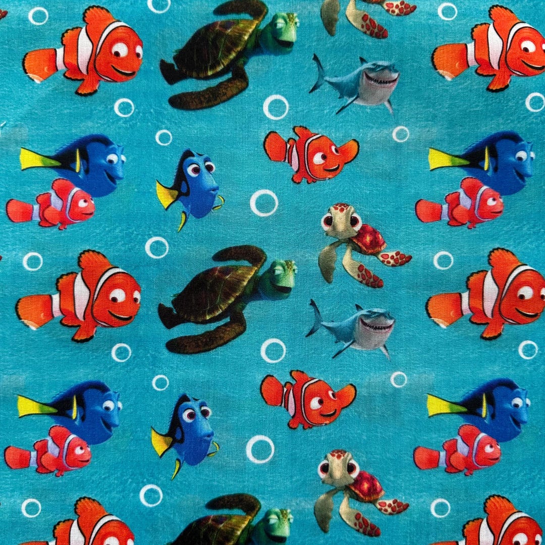 Finding Nemo Dory Fish Sealife Character Fabric Fat Quarter Half Metre ...