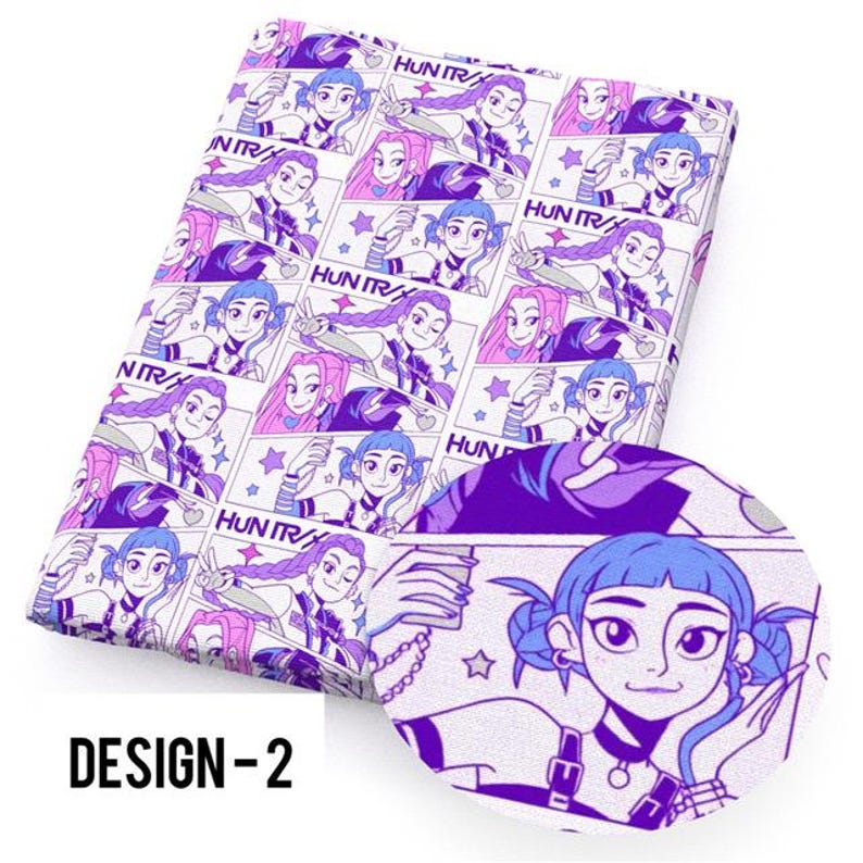 PRE ORDER - Kpop Demon Hunters Huntrix Girl Fabric - Poly Cotton/100% ...