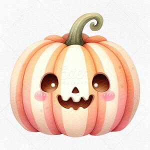 8 Cute Pumpkin Clipart • Transparent Background Halloween Graphics ...
