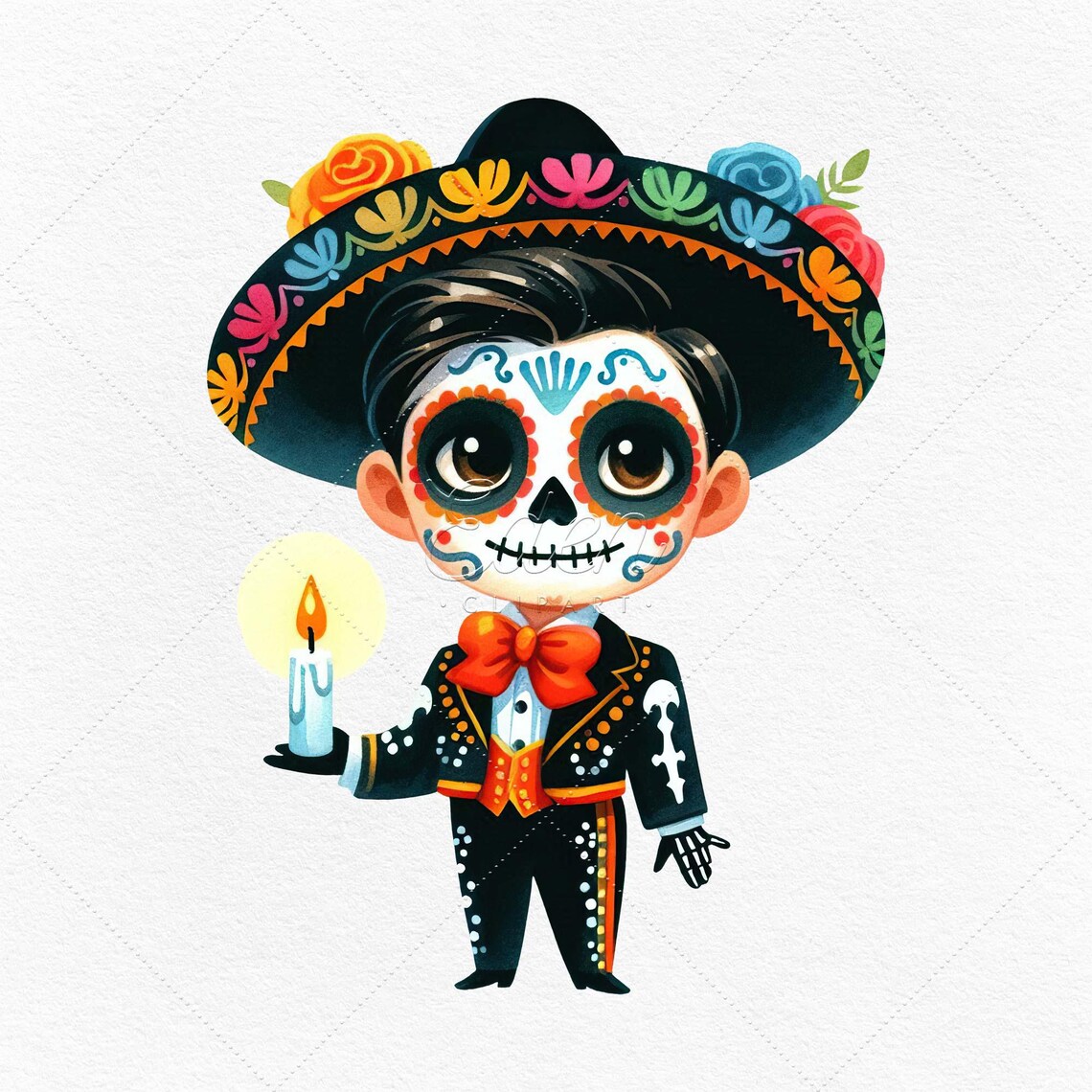 10 lindos clipart de Catrín en acuarela • Clip art del Día de los ...