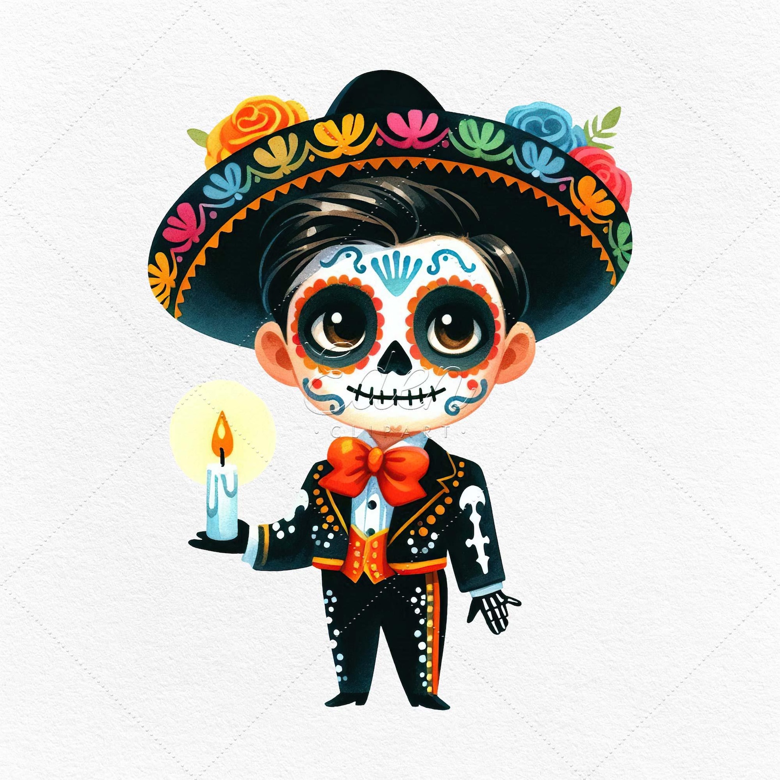 10 Cute Watercolor Catrín Clipart • Day of the Dead Clip Art • PNG ...